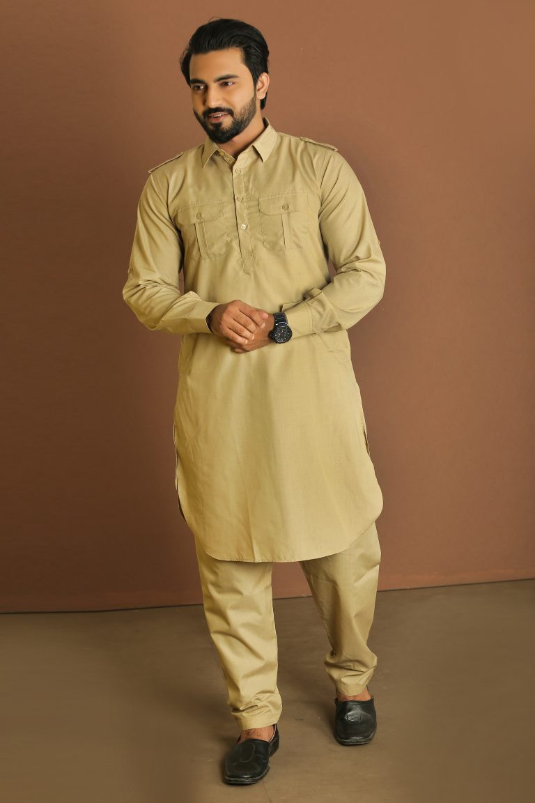 Brown Color Stylish Men's Kabli set
